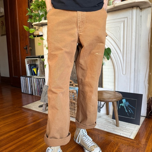 Carhartt | Pants | Carhartt Tan Dungaree Fit Washed Duck B1 Utility ...